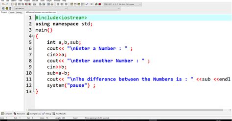 Calculate The Difference Subtraction Between Two Numbers In C Language Without And With Class
