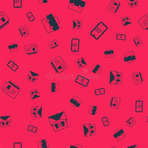 Set Project Team Base Briefcase Resume And Search Job On Seamless Pattern Vector Stock Vector