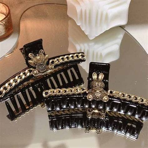 워더미 11 빈티지 메탈 래빗 베어 반머리 일자 진주 집게핀 세트 F278