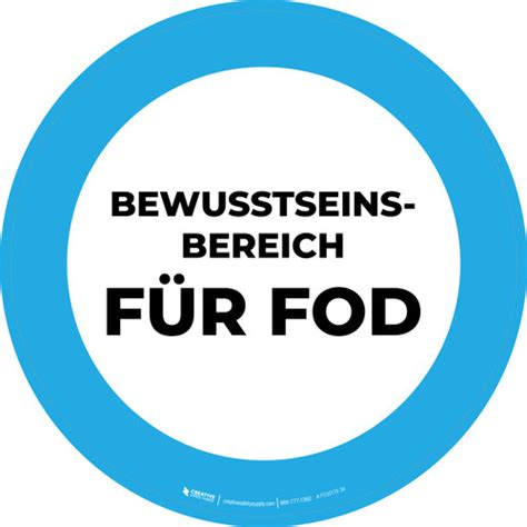 Fod Bewusstseinsbereich Fod Awareness Area Circular German Floor Sign