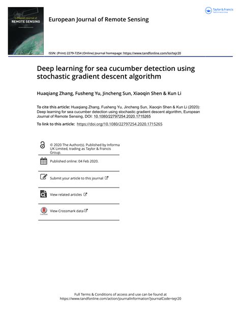 Pdf Deep Learning For Sea Cucumber Detection Using Stochastic