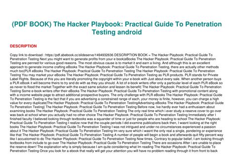 Ppt Pdf Book The Hacker Playbook Practical Guide To Penetration