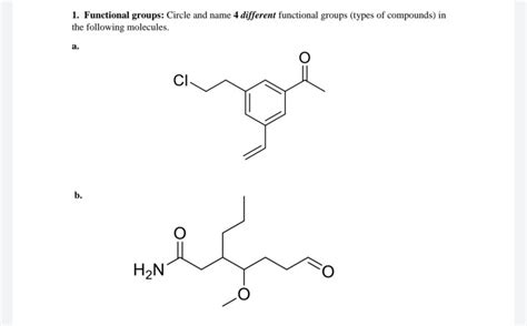 Solved Functional Groups Circle And Name Different Chegg