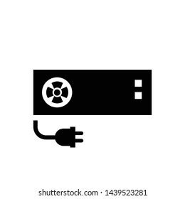 Computer Cpu Case Icon Vector Black Stock Vector Royalty Free