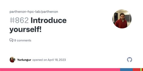 Introduce Yourself Issue Parthenon Hpc Lab Parthenon GitHub