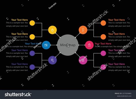 Vector Mind Map Template Colorful Circles Stock Vector Royalty Free