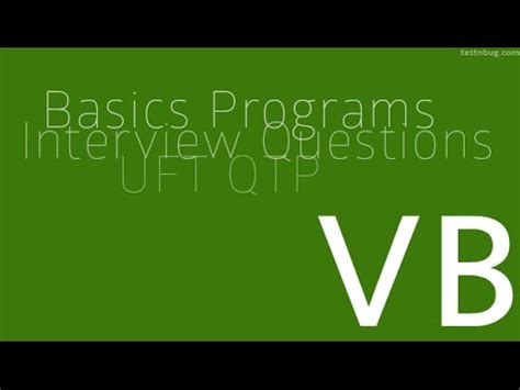 Visual Basic VB Interview Questions And Answers YouTube