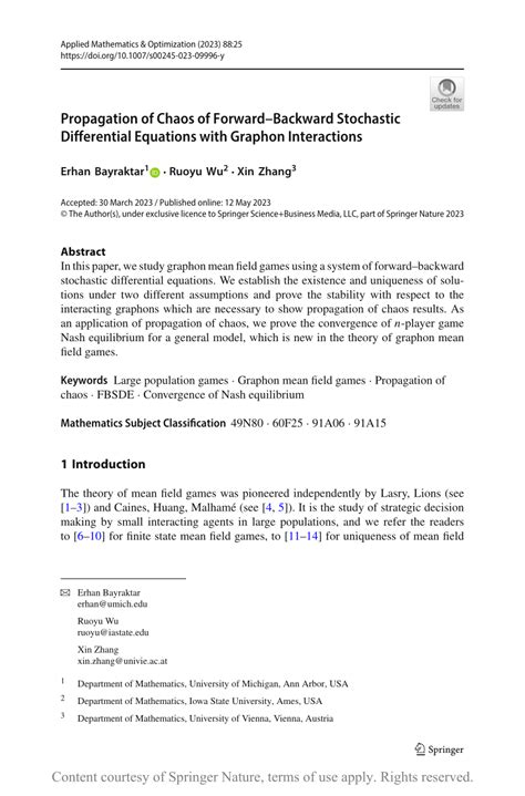 propagation of chaos of forward backward stochastic differential