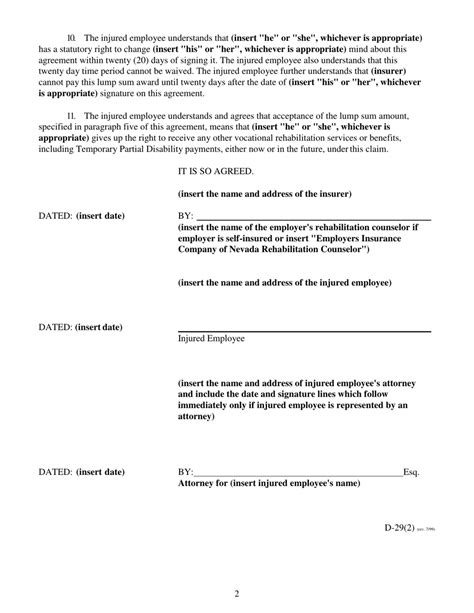 Form D 29 Fill Out Sign Online And Download Printable Pdf Nevada