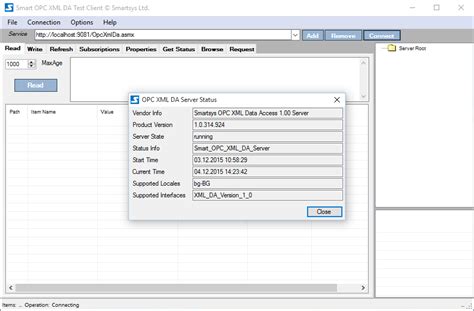 Installing Opc Xml Da Test Client Smart Opc Xml Server Documentation