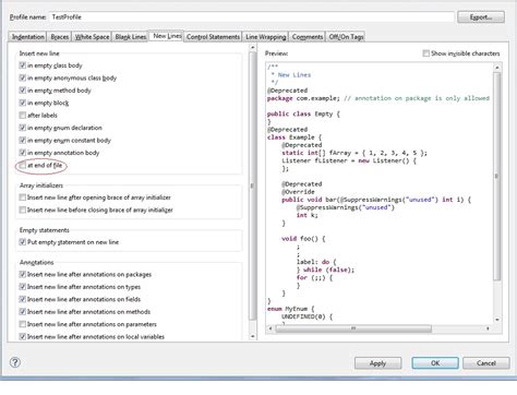 How To Remove Empty Line From The End Of New Class Eclipse Stack Overflow