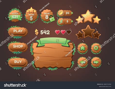 Game Ui Kit Design Complete Set Stock Vector Royalty Free 2065731392