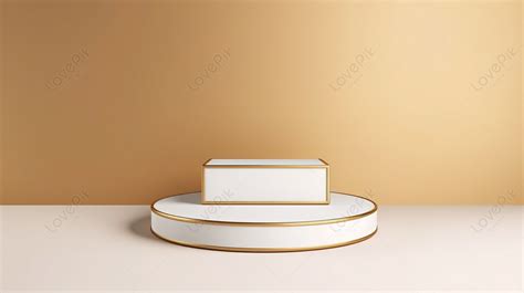 3d 렌더링된 고급스럽고 미니멀한 흰색 및 금색 받침대로 제품 디스플레이를 향상하세요 3d 침대 배경 제품 디스플레이 배경 금 배경 이미지 Hd 3d 침대 제품