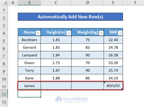 How To Add A New Row In An Excel Table Exceldemy