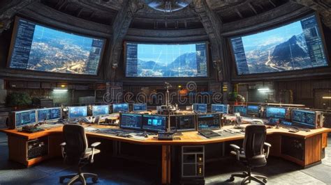 Underground Command Center Monitoring Global Activities From Nuclear