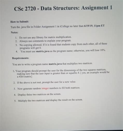 Solved Csc Data Structures Assignment How To Submit Chegg Com