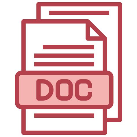 Doc File Format Surang Red Icon