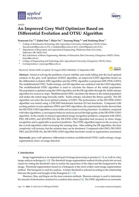 Pdf An Improved Grey Wolf Optimizer Based On Differential Evolution