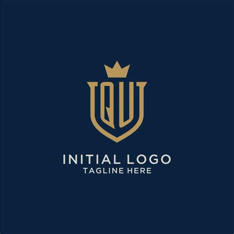 QU Initial Shield Crown Logo Vector Art At Vecteezy