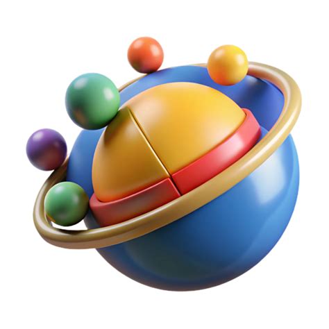 Colorful 3d Abstract Sphere With Orbiting Elements 54586108 Png