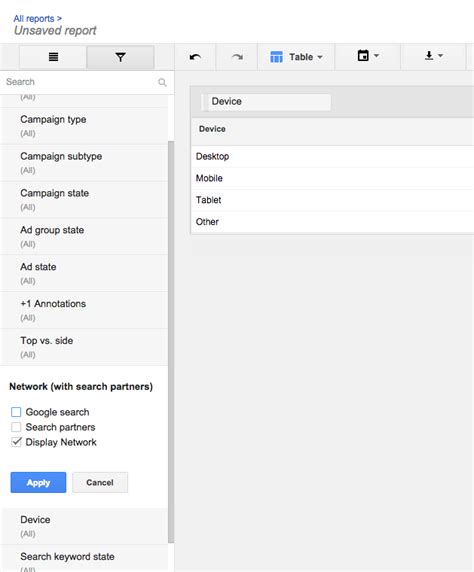 New Google AdWords Tool Report Editor Advance Metrics