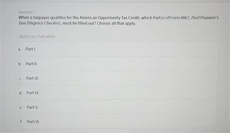 solved question 7when a taxpayer qualifies for the american