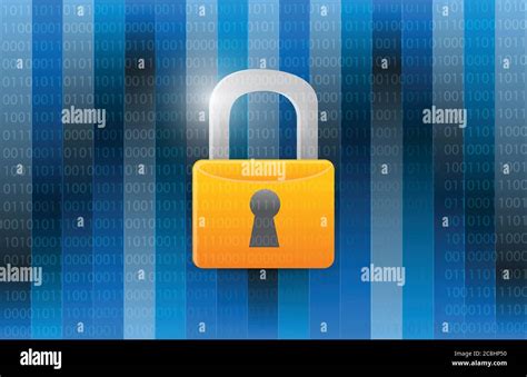 Lock Illustration Design Over A Binary Background Stock Vector Image Art Alamy