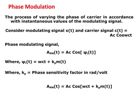 Angel Modulization In Frequency Modulation And Phase Modulation Ppt