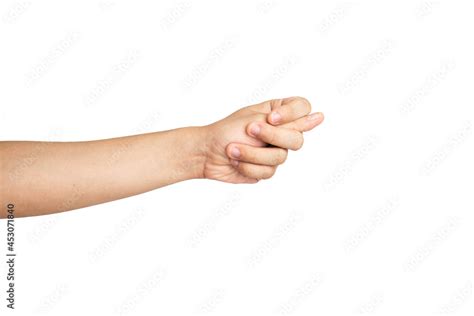 Close Up Of Sexual Intercourse Hand Sign Isolated With White Background Sexual Hand Gesture