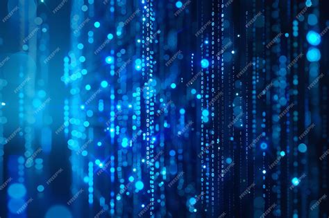 Premium Photo Illustration Of Abstract Blue Digital Background With Gradient Dots And Lines