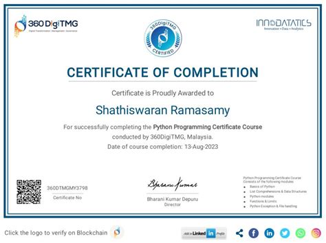 Shathiswaran Ramasamy On Linkedin 360digitmg Python Pythonprogramming Datascience