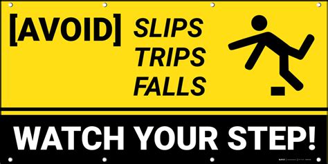 Avoid Slips Trips Falls Banner Creative Safety Supply