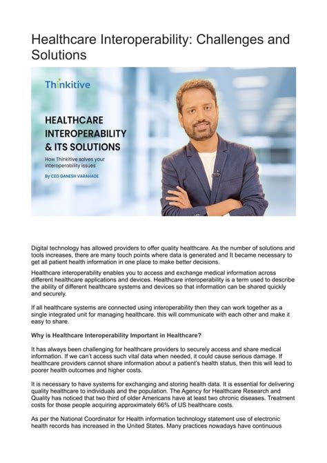 Healthcare Interoperability Challenges And Solutions 1