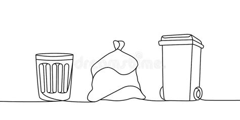 continuous line drawing garbage stock illustrations 150 continuous