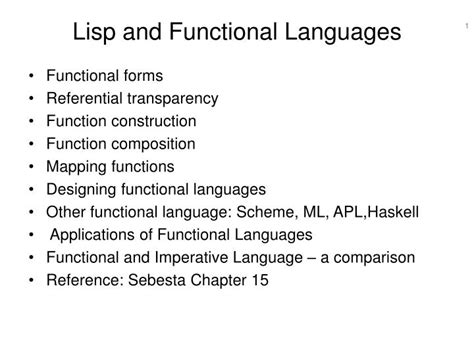 Ppt Lisp And Functional Languages Powerpoint Presentation Free Download Id422009