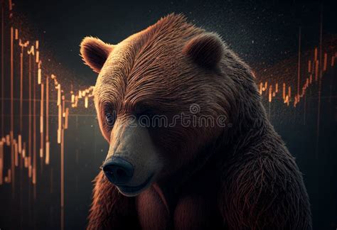Bear Market Concept With Stock Chart Digital Crisis Red Price Drop Down