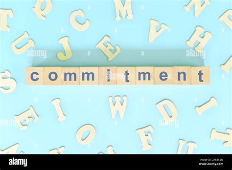 Commitment Core Values Concept In Business Company And Organization Word Typography On Wooden