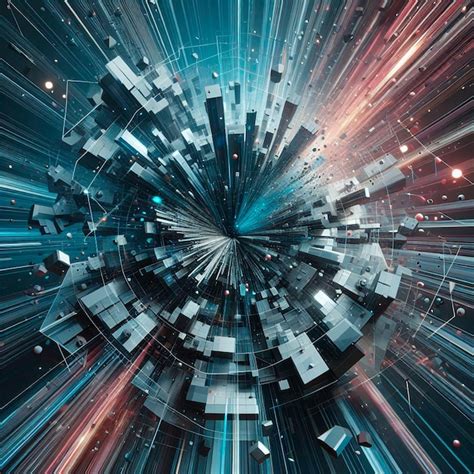 Premium Photo Abstract Geometric Background Explosion Power Design With Crushing Surface 3d