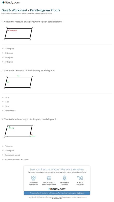 Parallelogram Proofs Worksheet With Answers — Db
