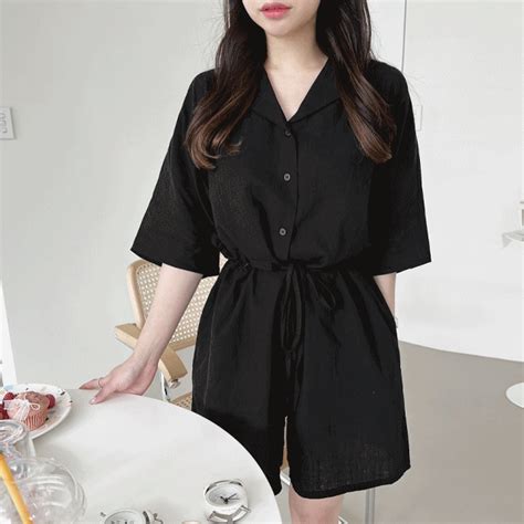 시원한 린넨 점프수트 휴가룩 끈조절 투피스 점프슈트 원피스 반바지