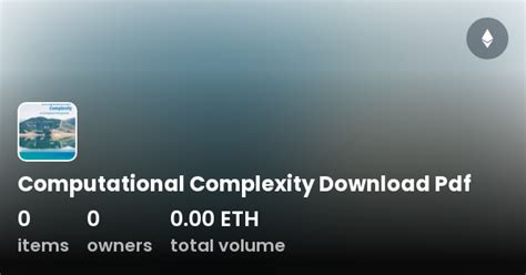 computational complexity download pdf collection opensea