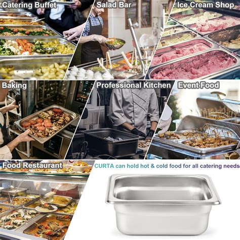 Steam Table Pan Vevor Stainless Steam Hotel Pans With Lids 1 2 Size X