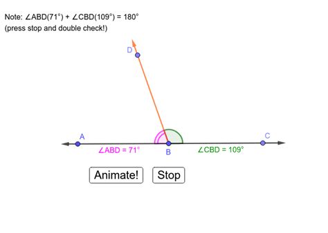 Supplementary Angles Geogebra