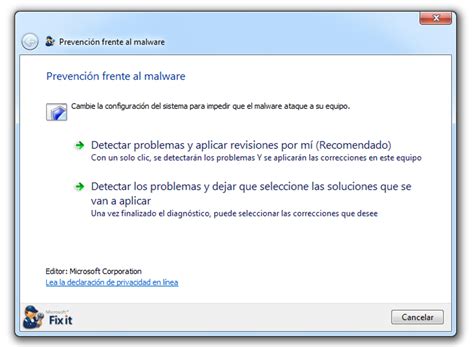 Microsoft Malware Prevention Troubleshooter Descargar