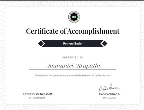 Immaniel Tirupathi On Linkedin Python Hackerrank Programming