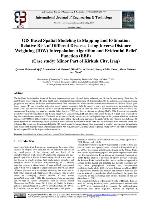 Pdf Gis Based Spatial Modeling To Mapping And Estimation Relative
