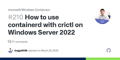How To Use Containerd With Crictl On Windows Server 2022 · Issue 210