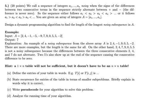 5 20 points we call a sequence of integers