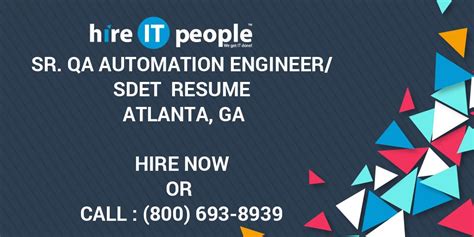 sr qa automation engineer sdet resume atlanta ga hire it people