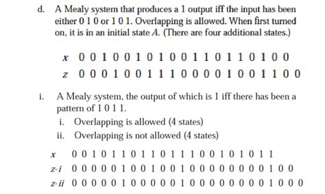 Solved For Each Of The Following Problems Show A State Table